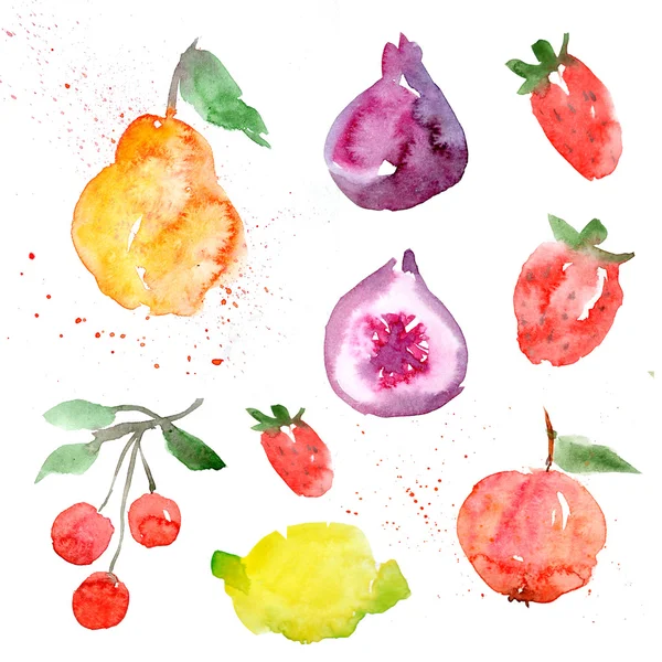 Watercolor fruit background Stock Photo by ©ZeninaAsya 63195409