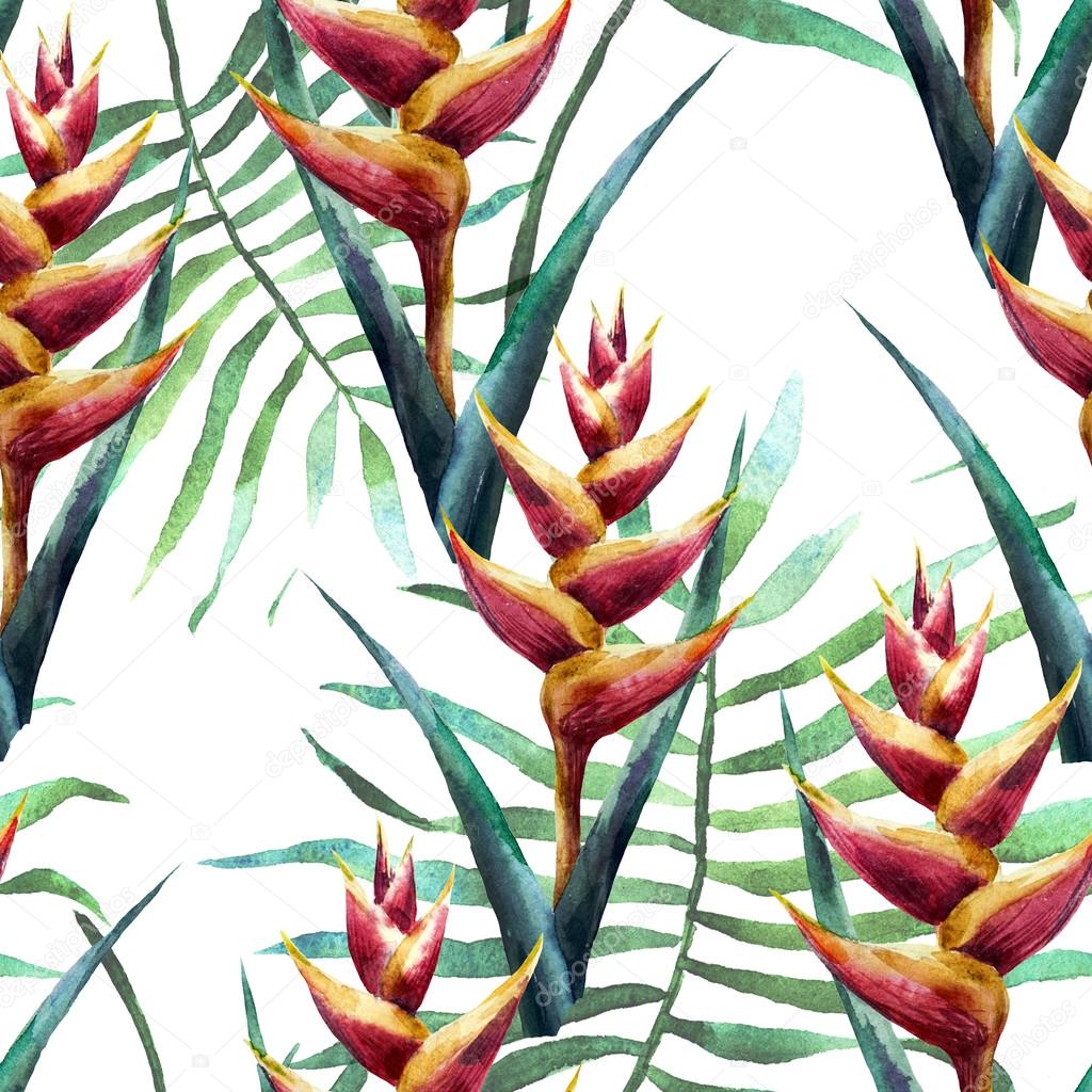 Tropical watercolor pattern Stock Vector Image by ©ZeninaAsya #63193165