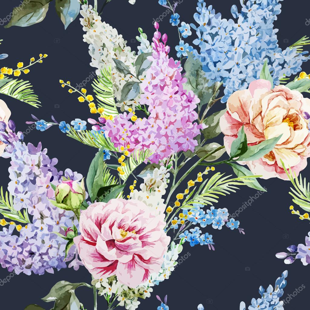 Lilac pattern — Stock Vector © ZeninaAsya #65383099