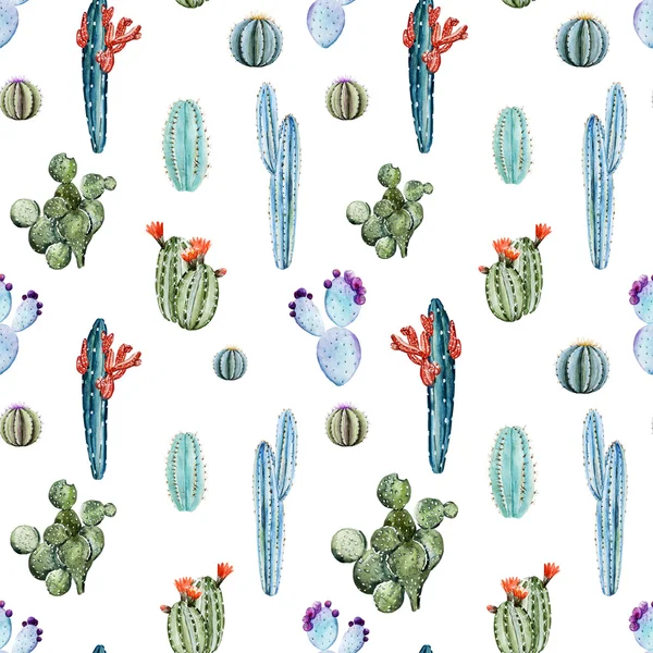 Watercolor cactus pattern — Stock Vector © ZeninaAsya #77770432
