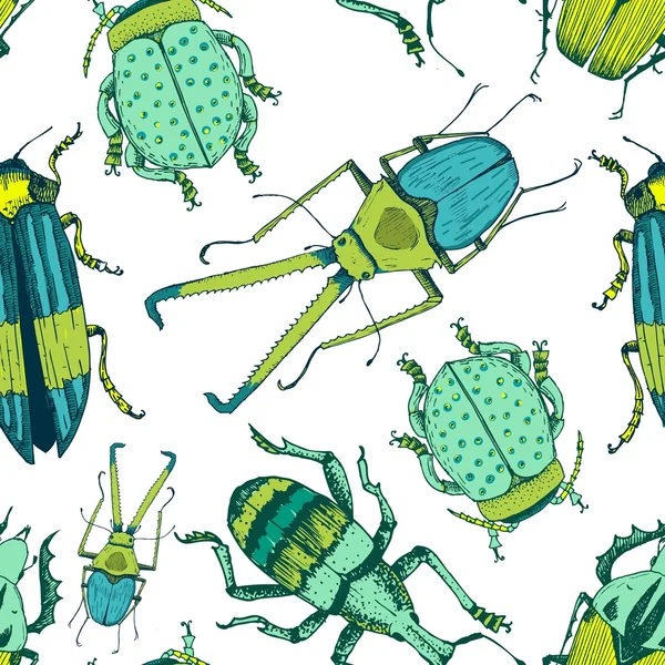 Beetle pattern vector Vector Art Stock Images | Depositphotos