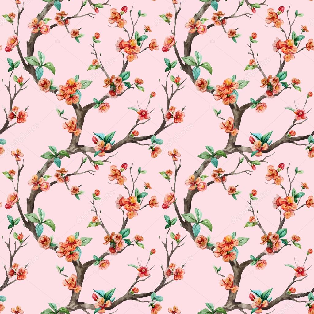 Watercolor vector sakura pattern Stock Vector Image by ©ZeninaAsya ...
