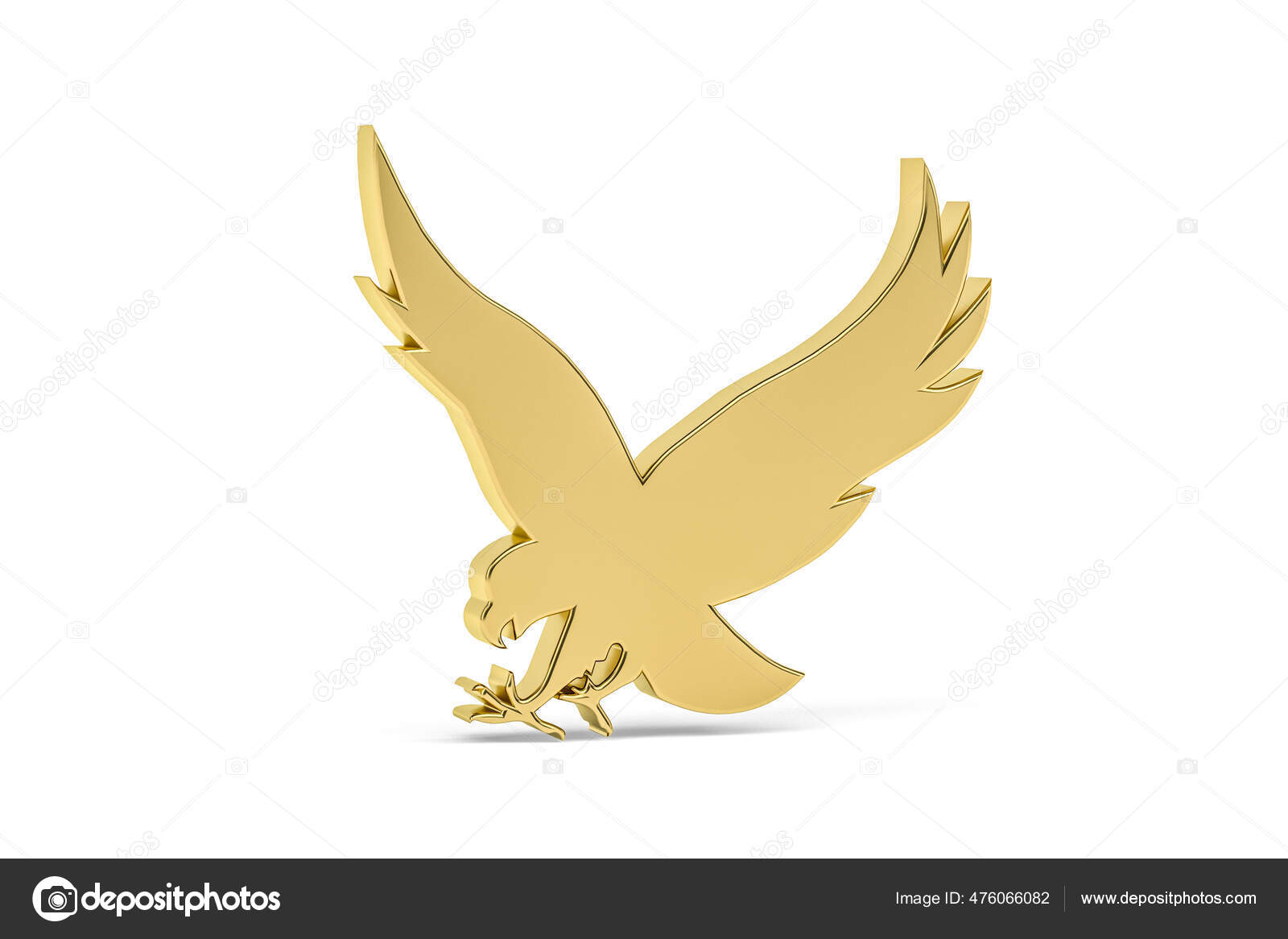 Golden Eagle Icon Isolated White Background Render Stock Illustration ...