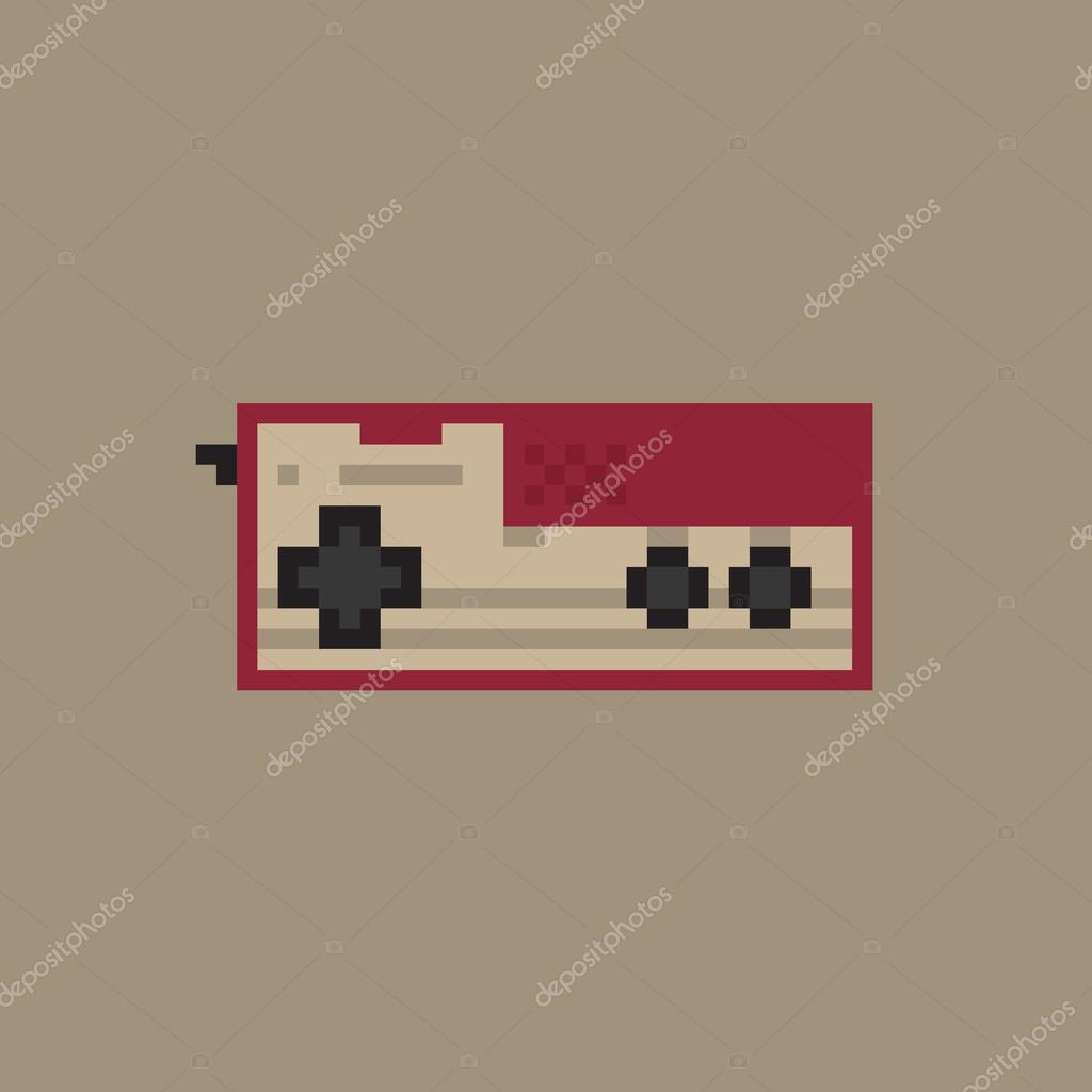 Vintage gamepad. Pixel art style joystick vector Stock Vector Image by ...