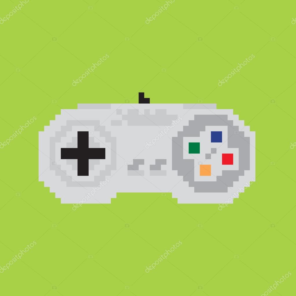 Vintage gamepad. Pixel art style joystick vector Stock Vector by ... Vintage gamepad. Pixel art style joystick vector Stock Vector by ...