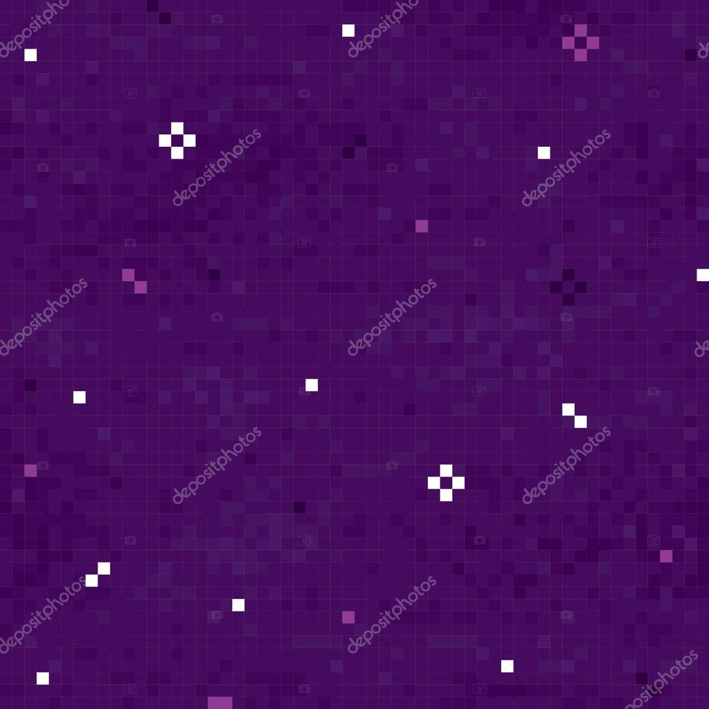 Pixel Art Space Sky Vector Seamless Purple Pattern Premium Vector In