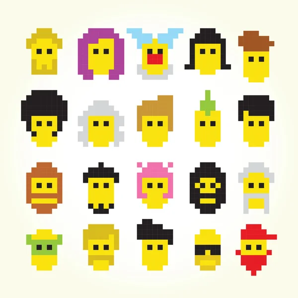 Pixel faces Vector Art Stock Images | Depositphotos