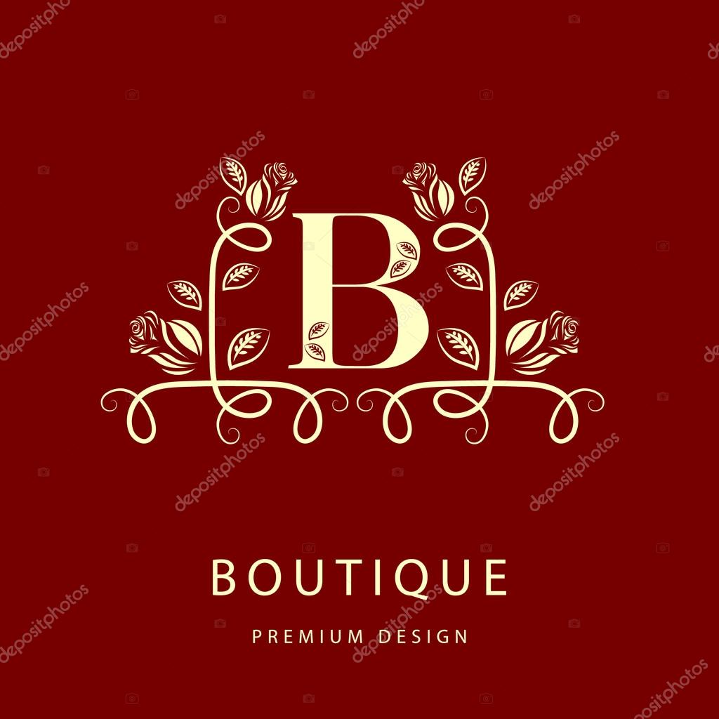 Monogram design elements, graceful template. Elegant line art logo ...