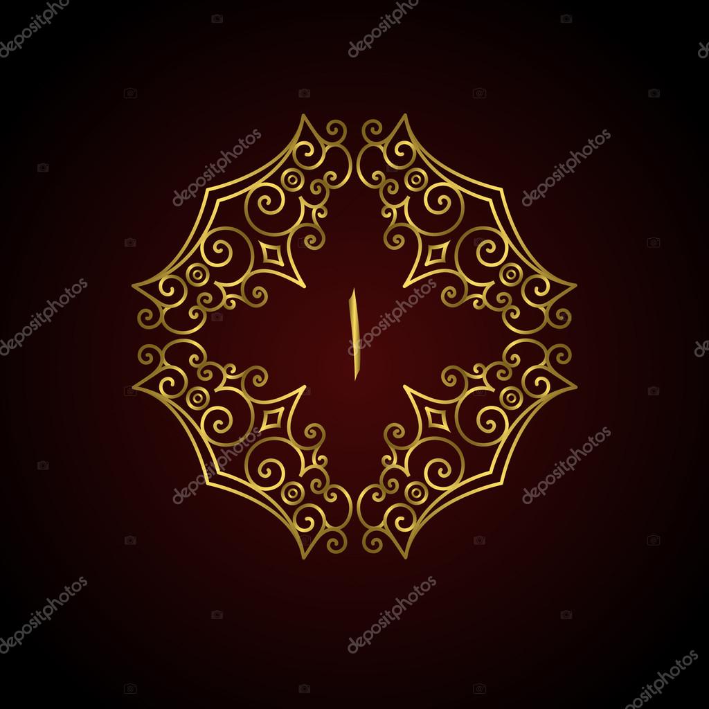 Arabic Symbol Letter A. Calligraphic Monogram vintage frame. Luxury ...