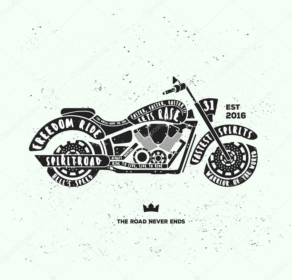 Motorcycle lettering | Vector vintage black and white motorcycle ...
