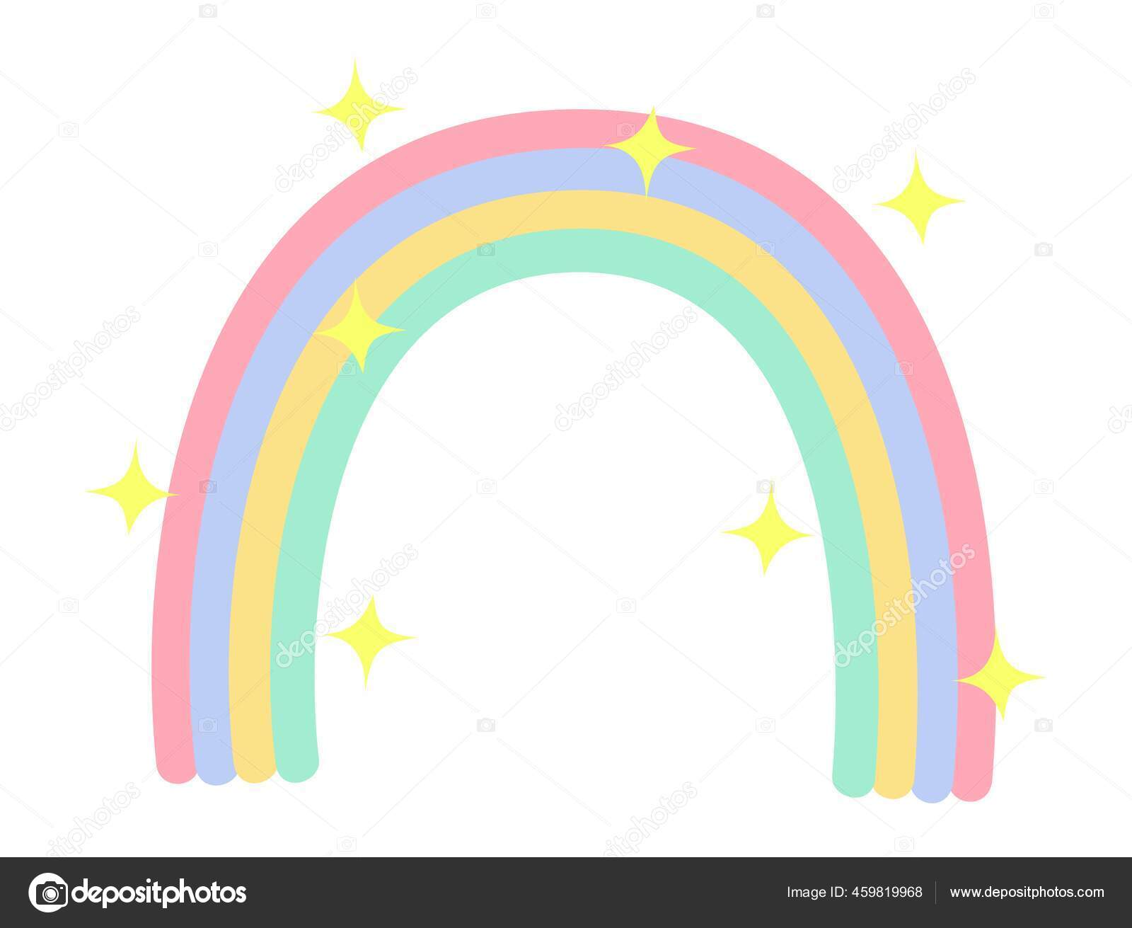 Rainbow Stars Color Pastel Kawaii Cute Stock Illustration by ...