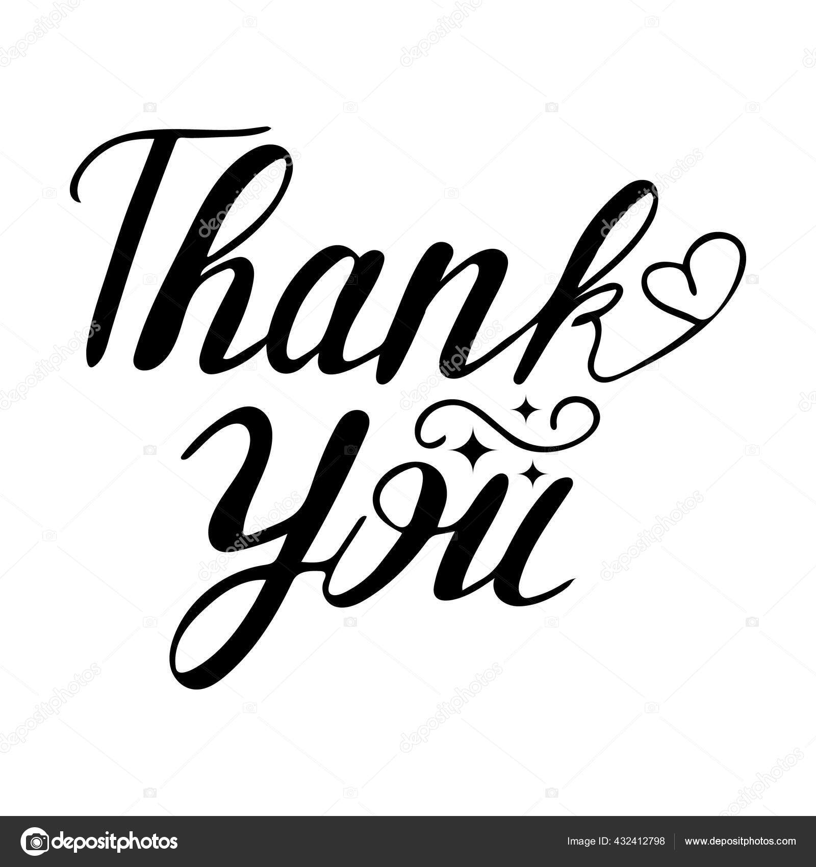 Gracias ilustración vectorial manuscrita, letras pluma cepillo oscuro ...