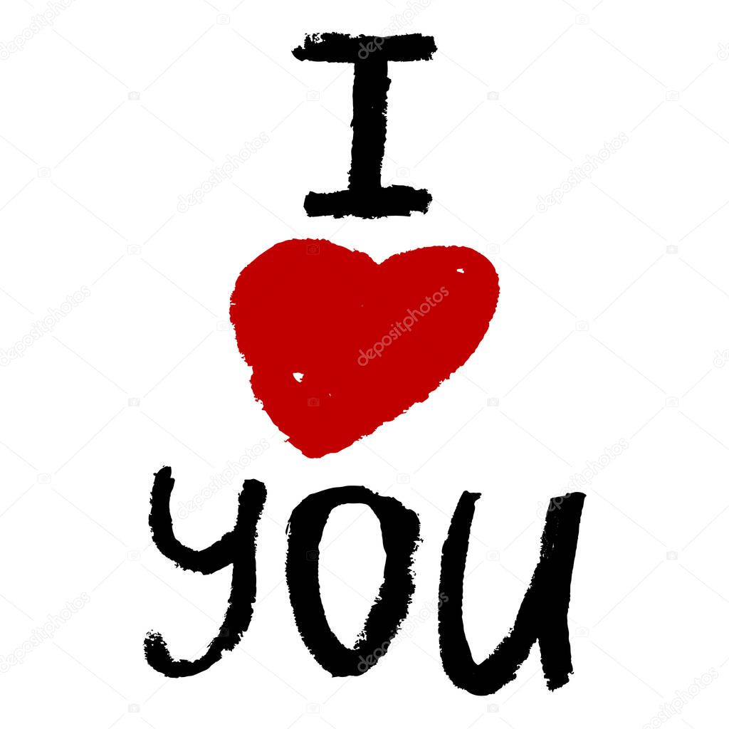 Te amo escribiendo a mano caligrafía hecha a mano. Ilustración ...