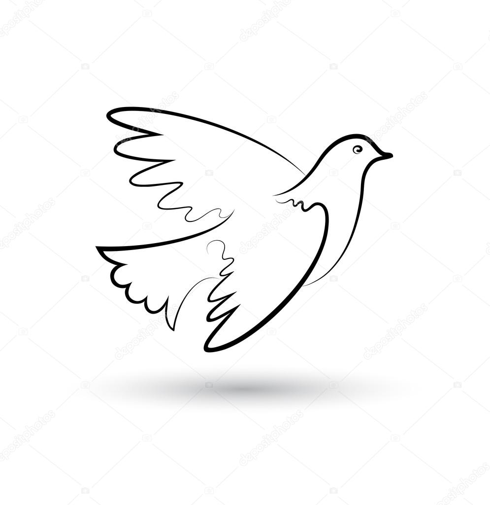 Rajz a repülő galamb — Stock Vektor © alexcosmos #103414528