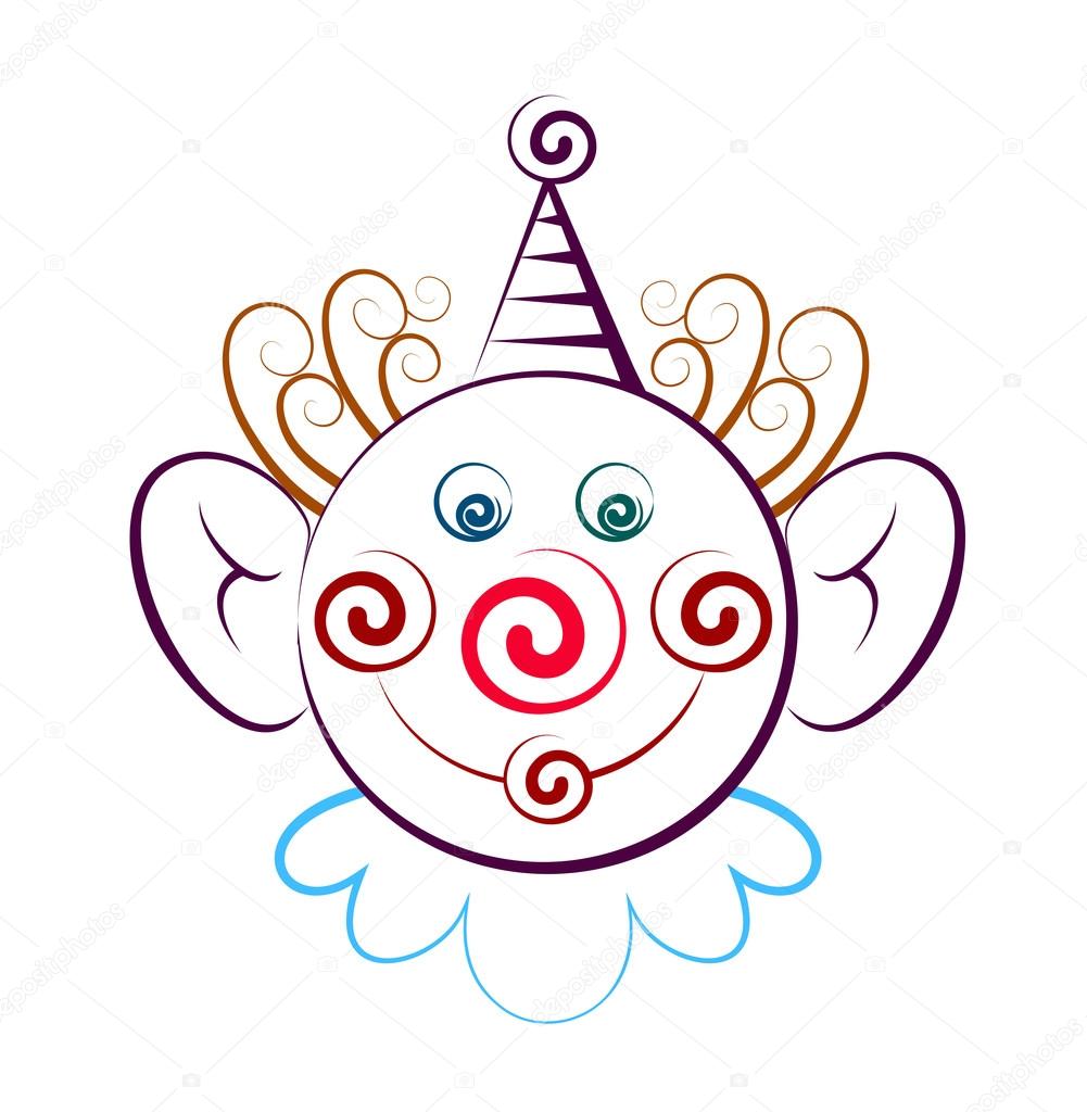 Rajz a bohóc fej — Stock Vector #77905382