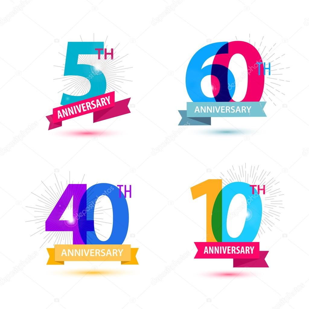 Set of anniversary numbers design. — Stock Vector © Marylia #101036284