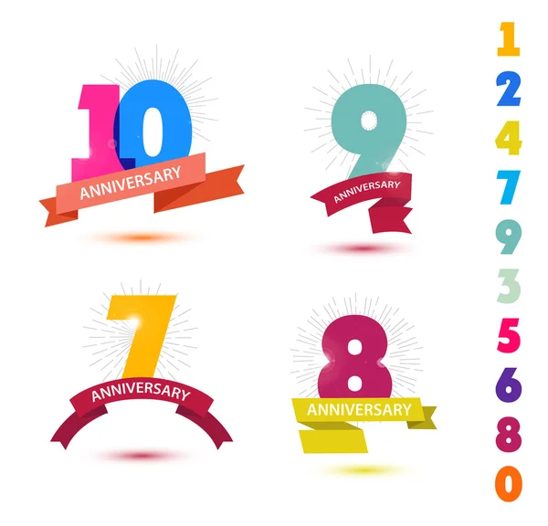 Set of anniversary numbers design. — Stock Vector © Marylia #101036284