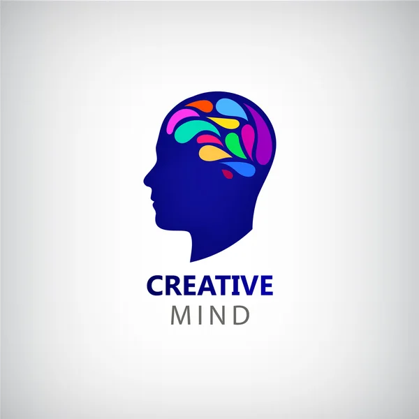 Brain, Creative mind, learning and design icon. Man head, people symbol ...