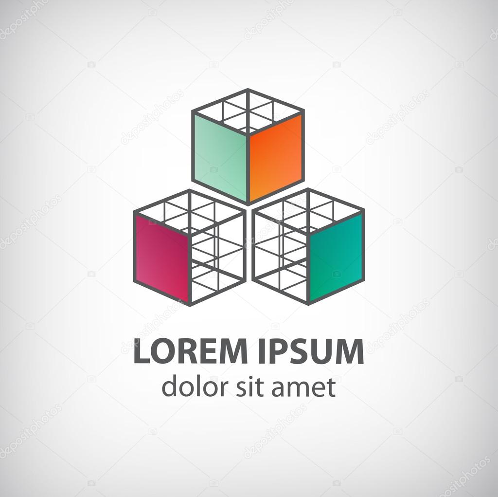 Logotipo construcción cubo — Vector de stock © Marylia #59425911