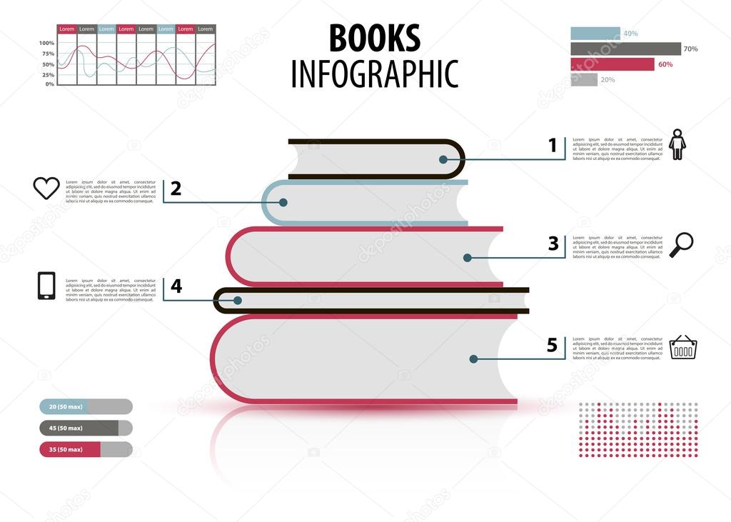 Books infographic design — Stock Vector © Marylia #66300147