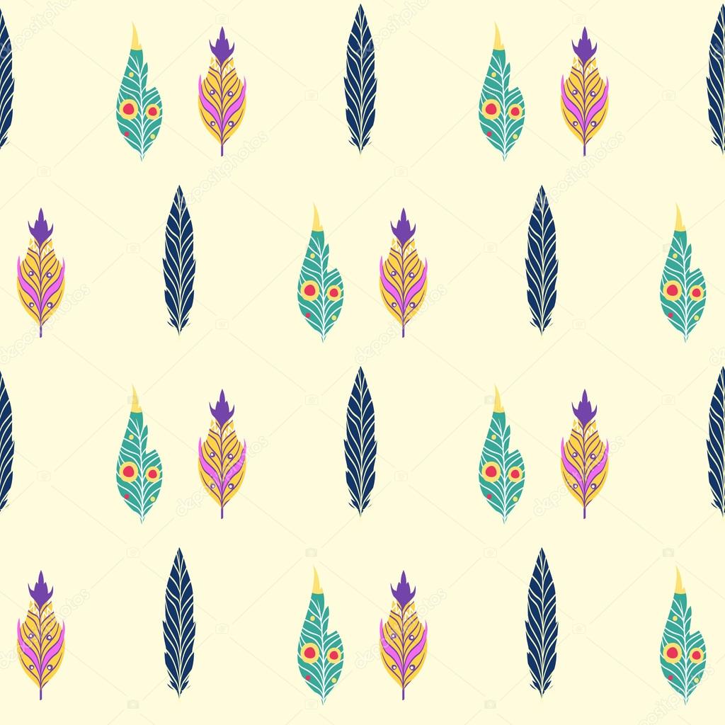 Pattern with colored feathers. Stock Vector Image by ©julymilks #74748037