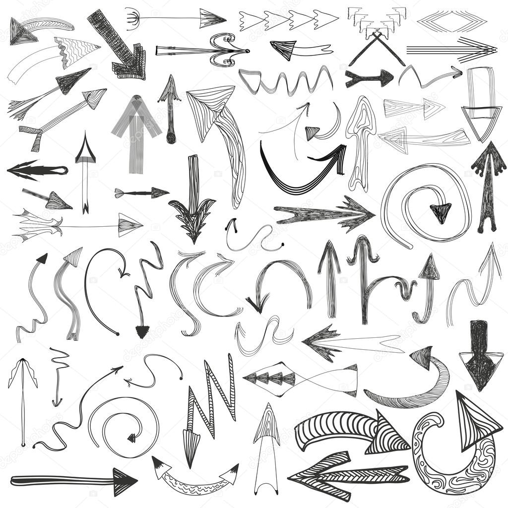 Vector hand drawn set of arrows. Stock Vector by ©julymilks 74748545