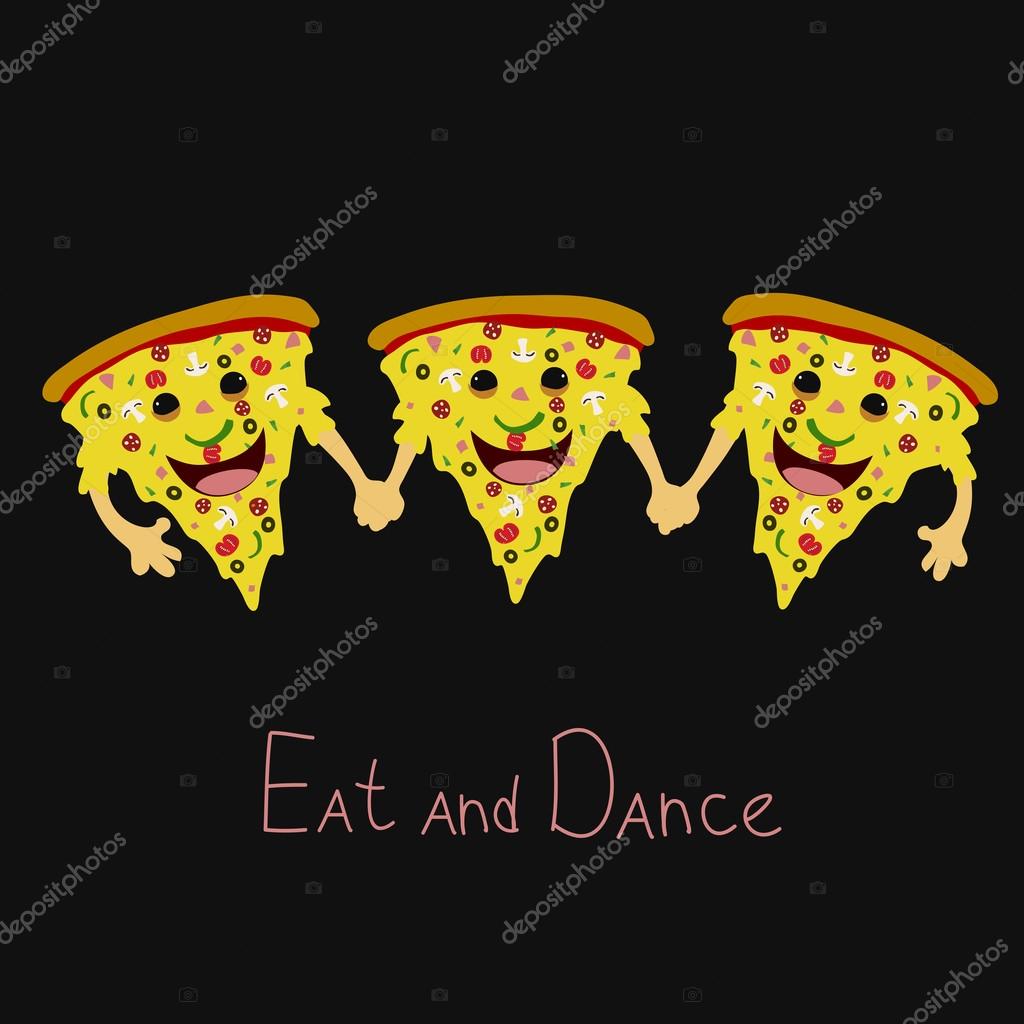 Friendly dancing pizza with pepperoni Stock Vector Image by ©julymilks ...