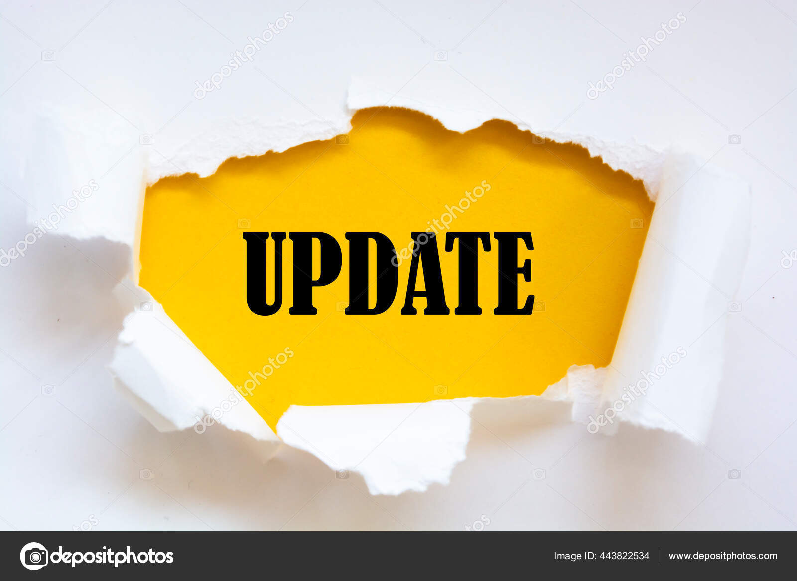 Update Text Torn Paper Yellow Background Stock Photo by ©Uuganbayar.B ...