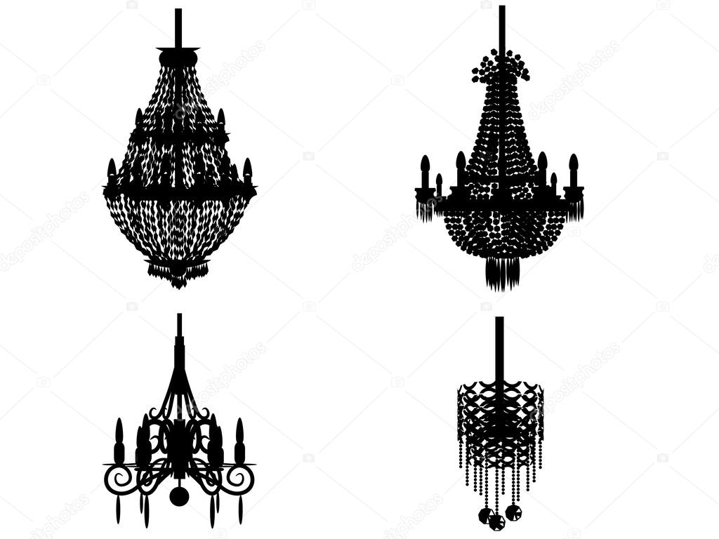 Chandeliers silhouettes set — Stock Vector © Designthrone #57905141 Chandeliers silhouettes set — Stock Vector © Designthrone #57905141