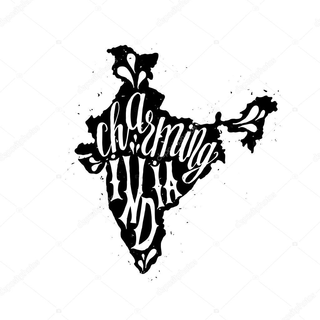Charming India Typographic poster Stock Vector by ©OlhaKostiuk 95631408