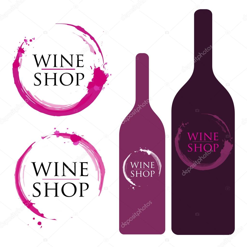 Wine logo design inspiration | Creative Wine Logo Stain Splash — Stock ...