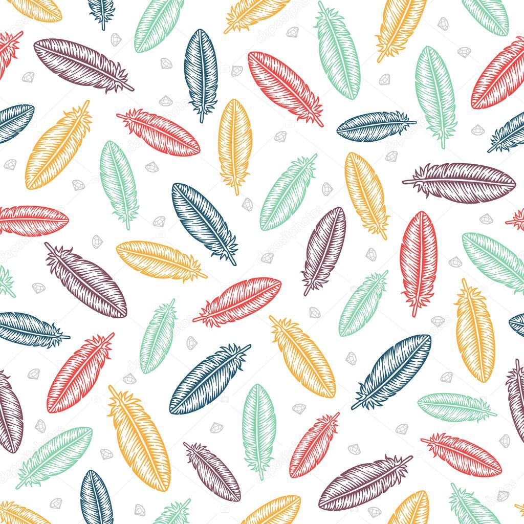 Seamless feather pattern — Stock Vector © graphuvarov #118258246