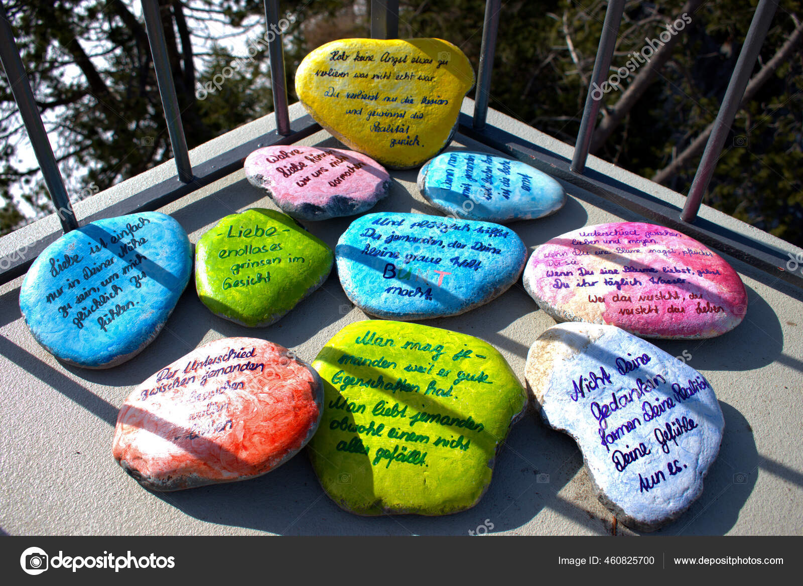 Lovely Sentences Written Colored Stones Liechtenstein 2021 — Stock ...