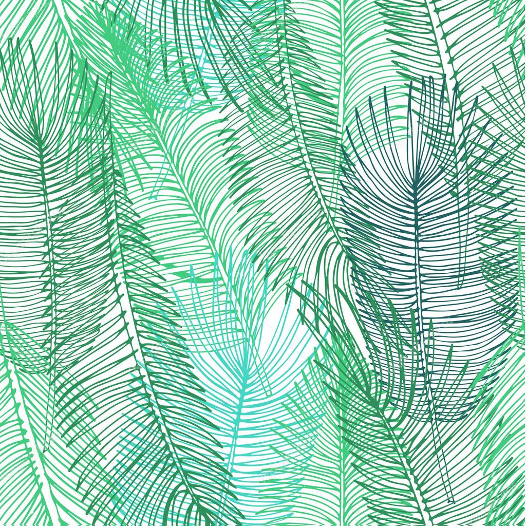 Hand drawn background of palm leaves Stock Vector Image by ©VectorStory #67145745