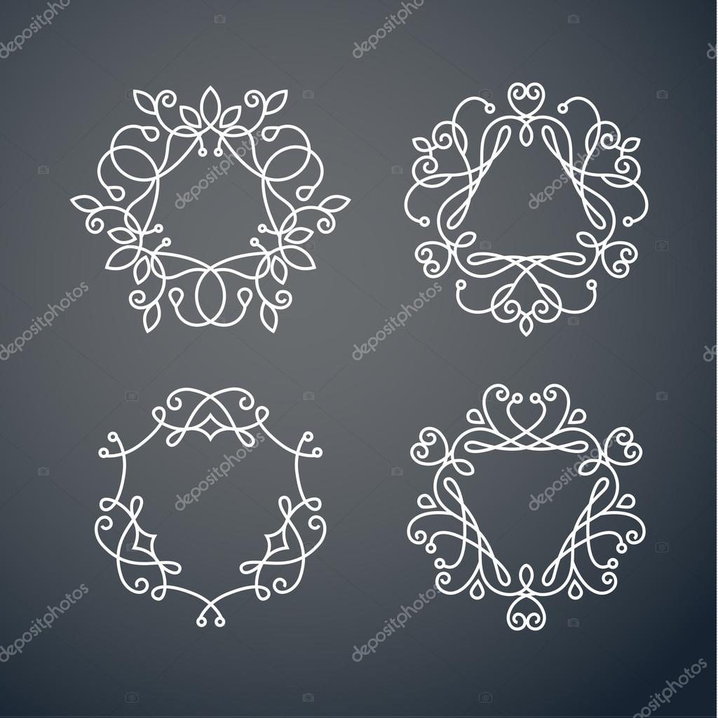 Set of outline monogram frames Stock Vector Image by ©VectorStory #68945271