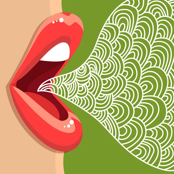 Female lips speaking in ear — Stock Vector © VectorStory #91863666