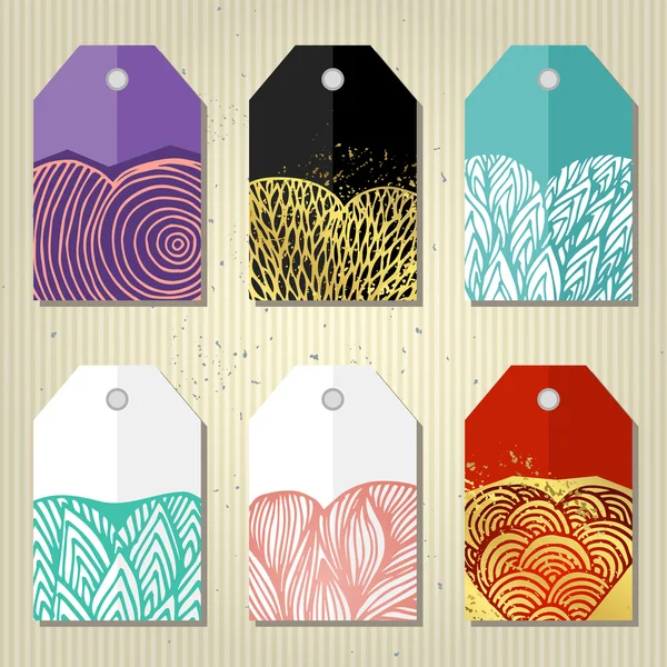 Cute Gift Tags Set Hand Drawn Cute Creative Cards Hand Stock Vector ...