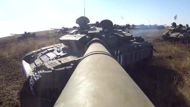 Tank Camera Large Calibre Cannon Lift Rotating Its Gun Turret — Stock ...