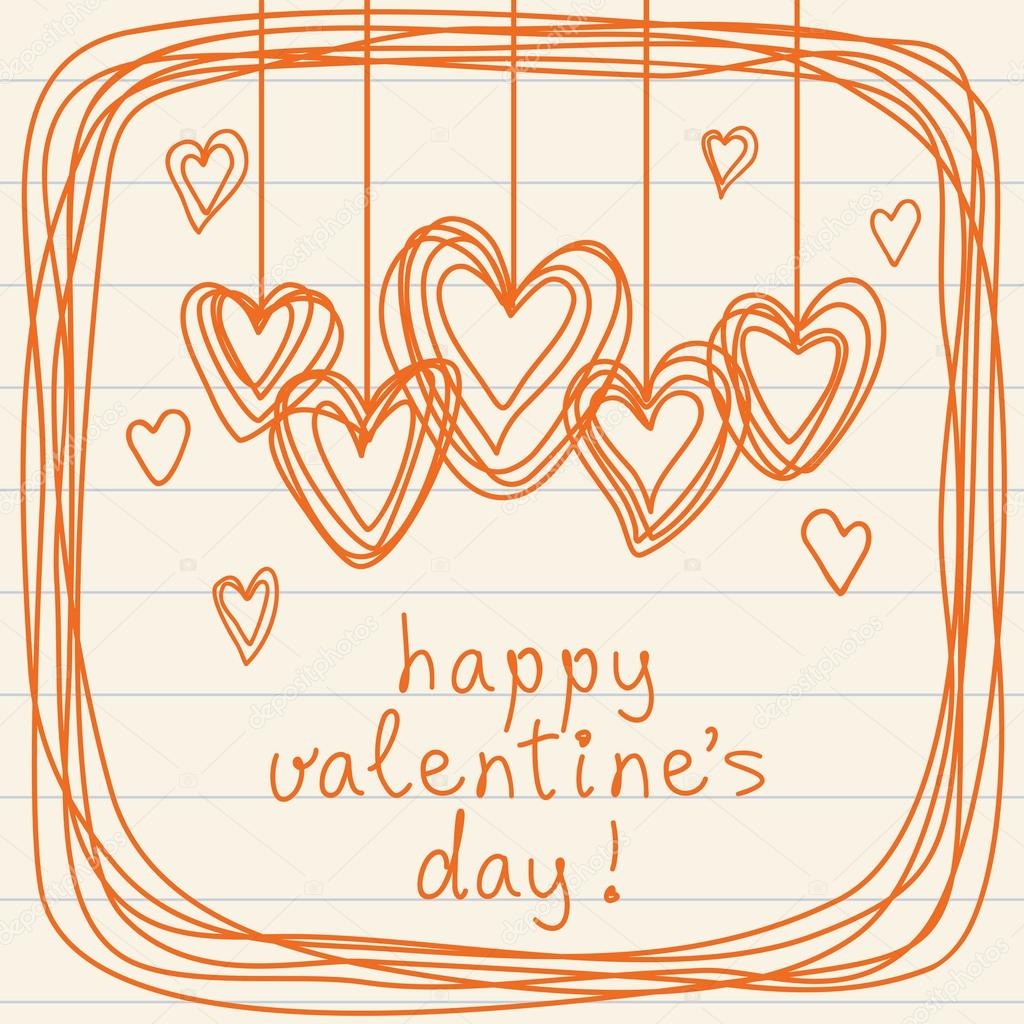 Valentine doodles card with hearts Stock Vector Image by ©anfisa ...