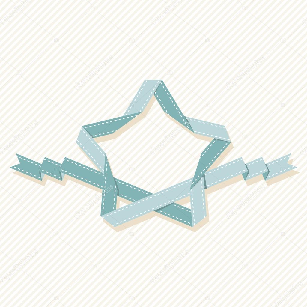 Star banner from paper ribbon Stock Vector by ©anfisa_focusova 59531557