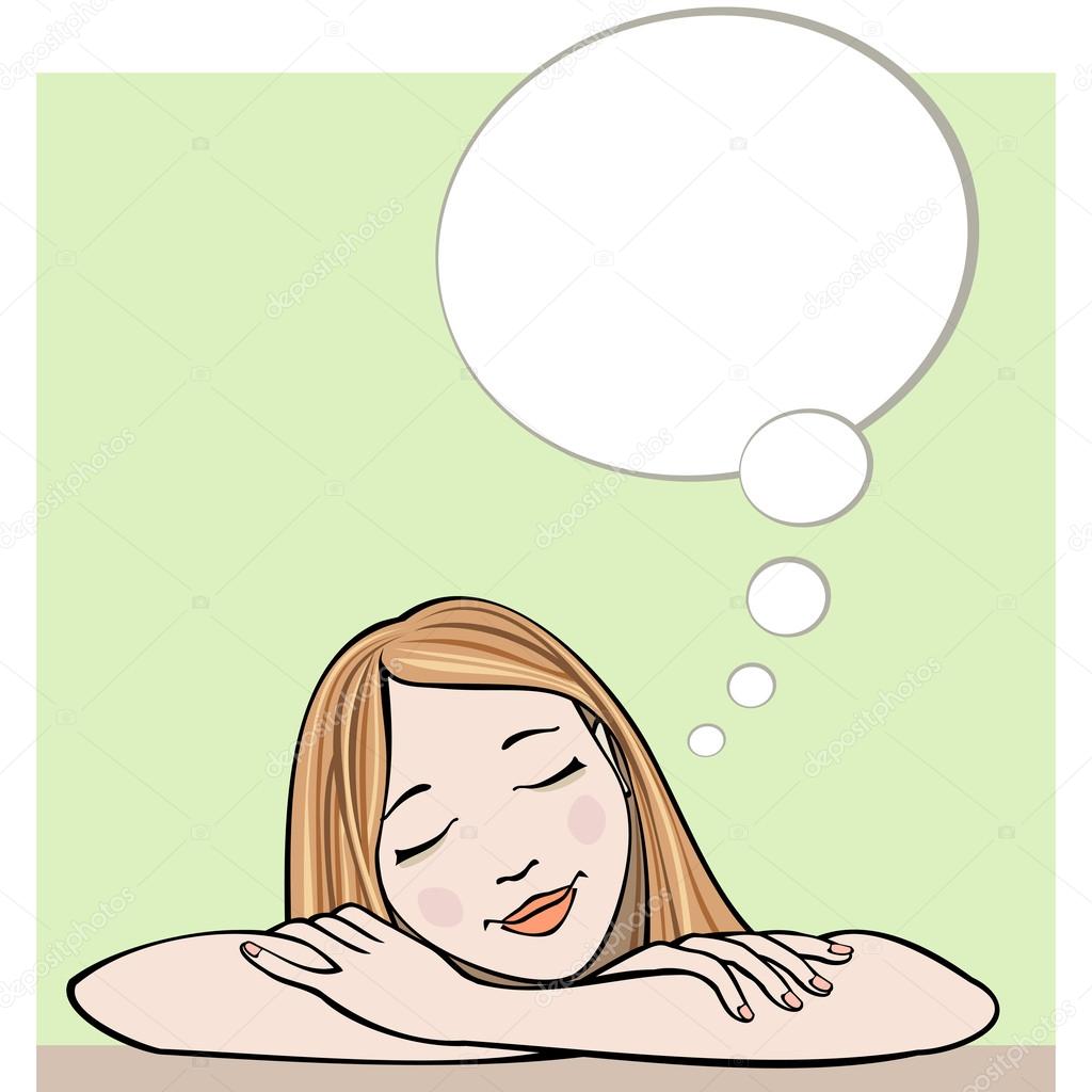 Girl With Thinking Bubble
