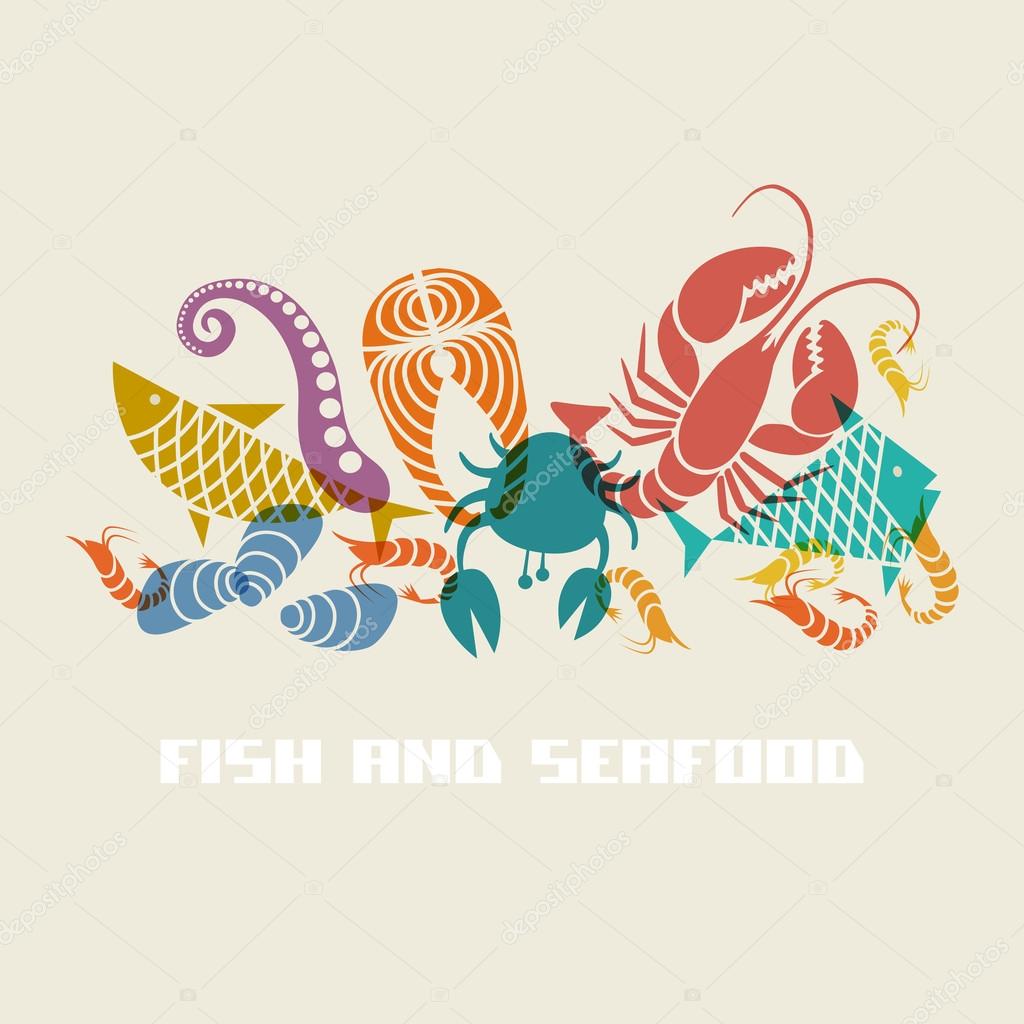 Color fish and seafood icon Stock Vector Image by ©anfisa_focusova ...