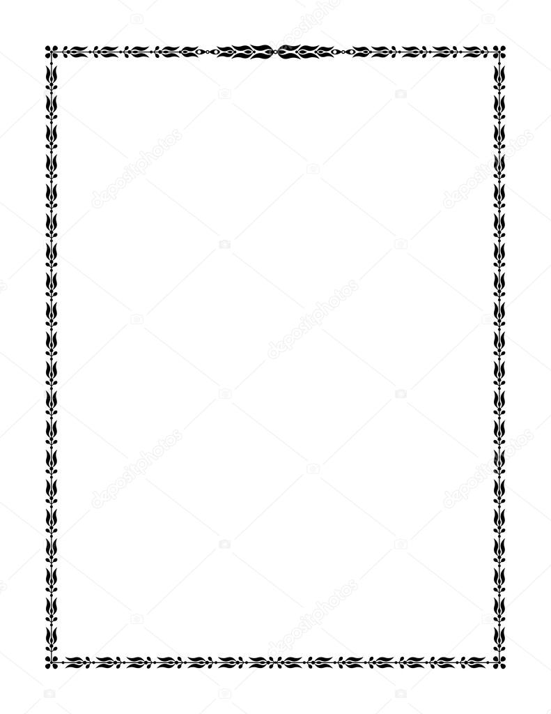 Black decorative frame. Letter page format. — Stock Vector ...