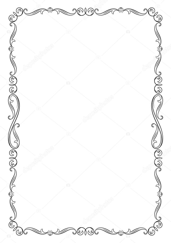 Decorative black frame. A4 page proportions. Stock Vector by ...