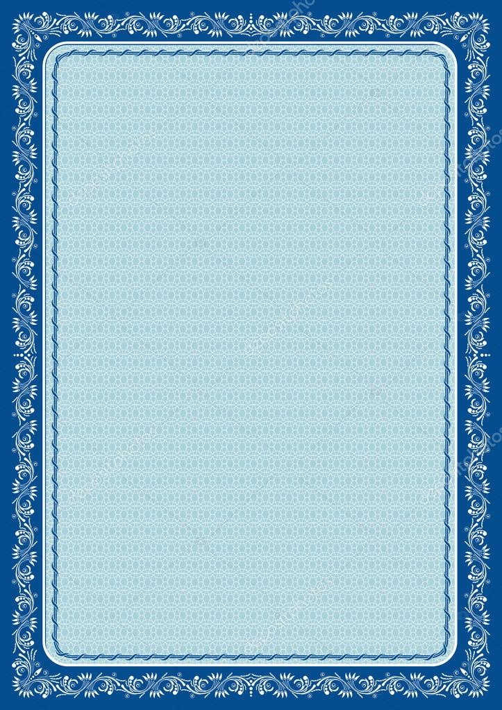 Decorative frame and background, template for certificate or diploma ...