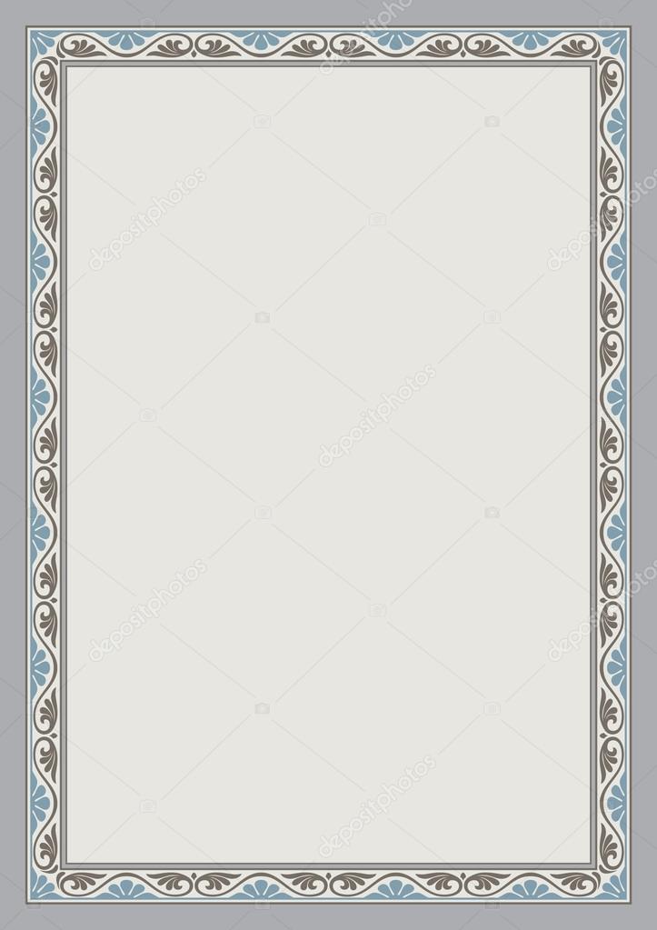 Decorative frame and background, A4 page proportions. Stock Vector ...