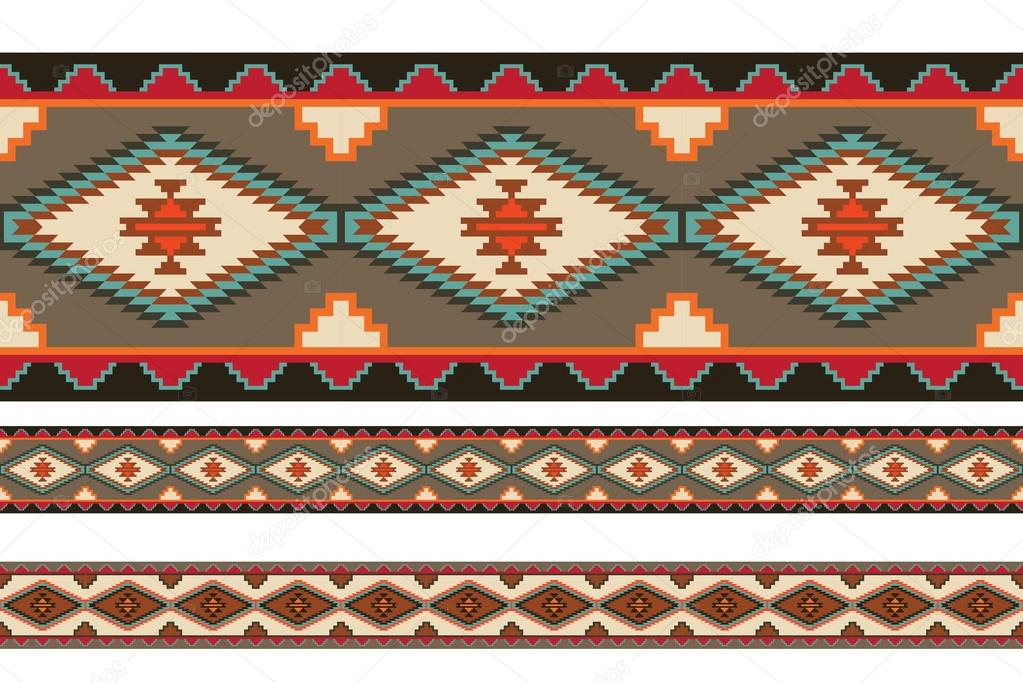 American Indians tribal blanket patterns. Pattern brushes are included ...