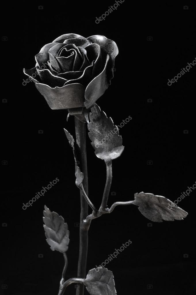 Fekete kovácsoltvas Rózsa — Stock Fotó © novotnyjiri #58831999