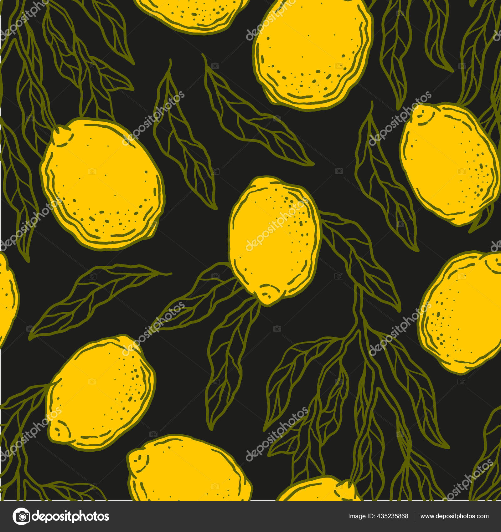 Lemon seamless pattern illustration. Summer design repeated textile ...