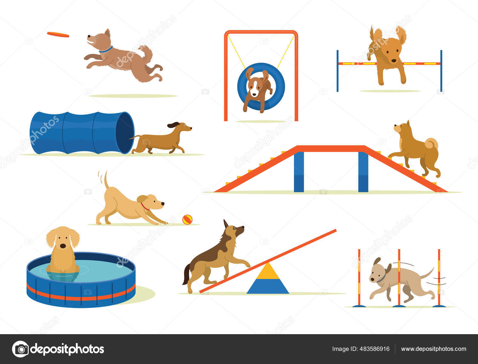 Dog Agility Cartoon
